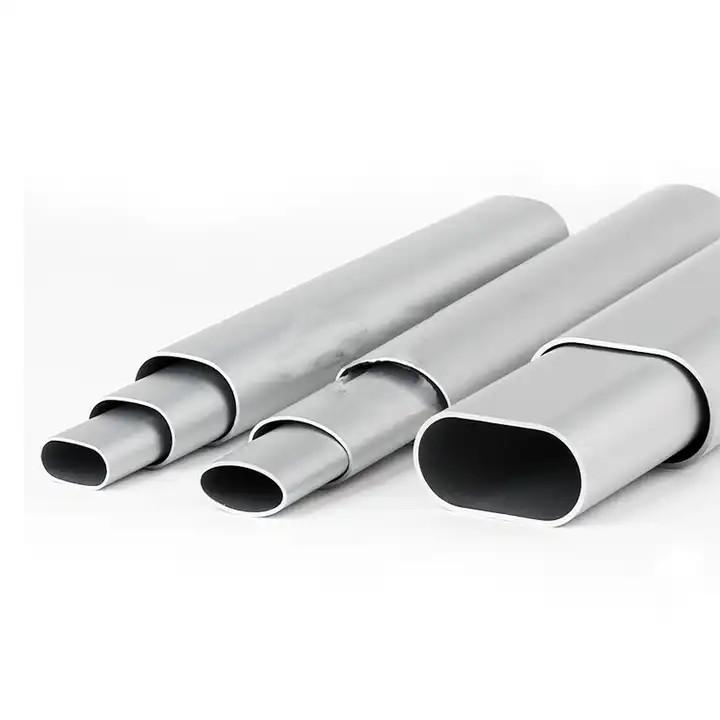 Silver 5083 5052 7005 Aluminum Oval Tube 2" X 1" X 0.125" Extruded ...