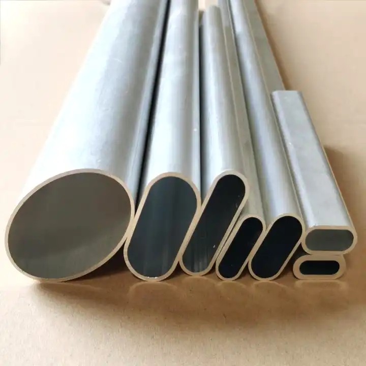 Silver 5083 5052 7005 Aluminum Oval Tube 2" X 1" X 0.125" Extruded ...